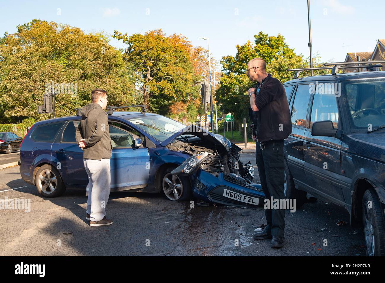 Burnham, Buckinghamshire, UK. 21st October, 2021. The front of a Ford ...
