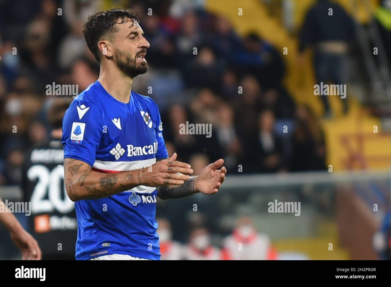 Genova, Italy. 22nd Oct, 2021. Francesco Caputo (Sampdoria) during UC ...