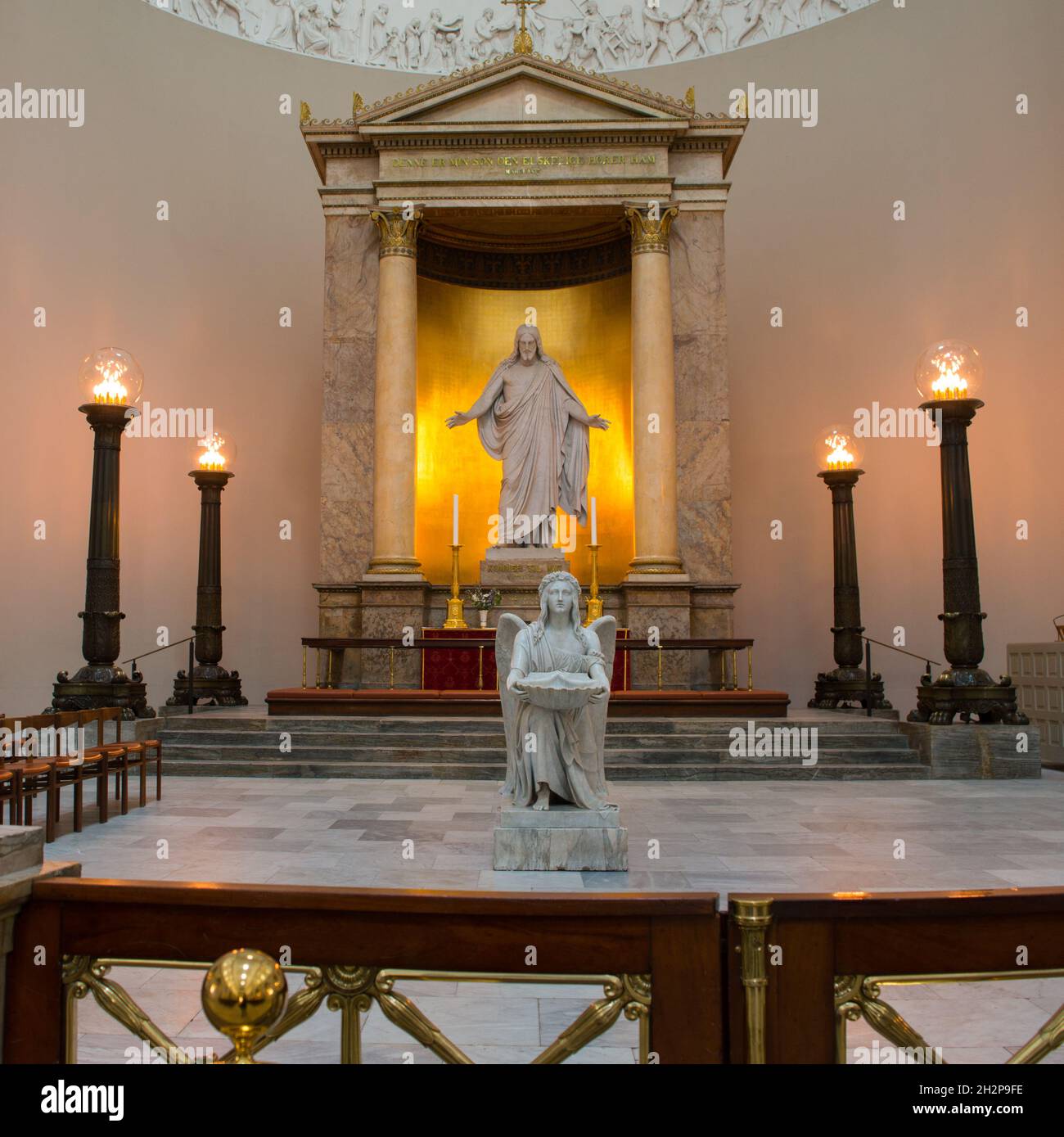 Copenhagen, Denmark - 02 Sep 2021: The statue of Christ and the ...