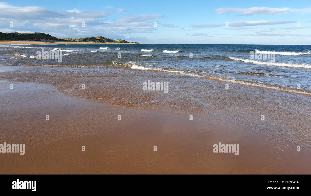 Empty beach with sand and sea Stock Photo - Alamy