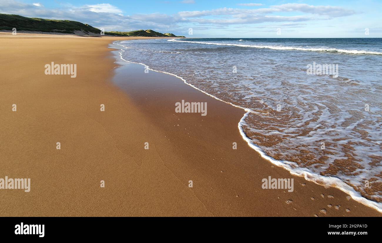 Empty beach with sand and sea Stock Photo - Alamy