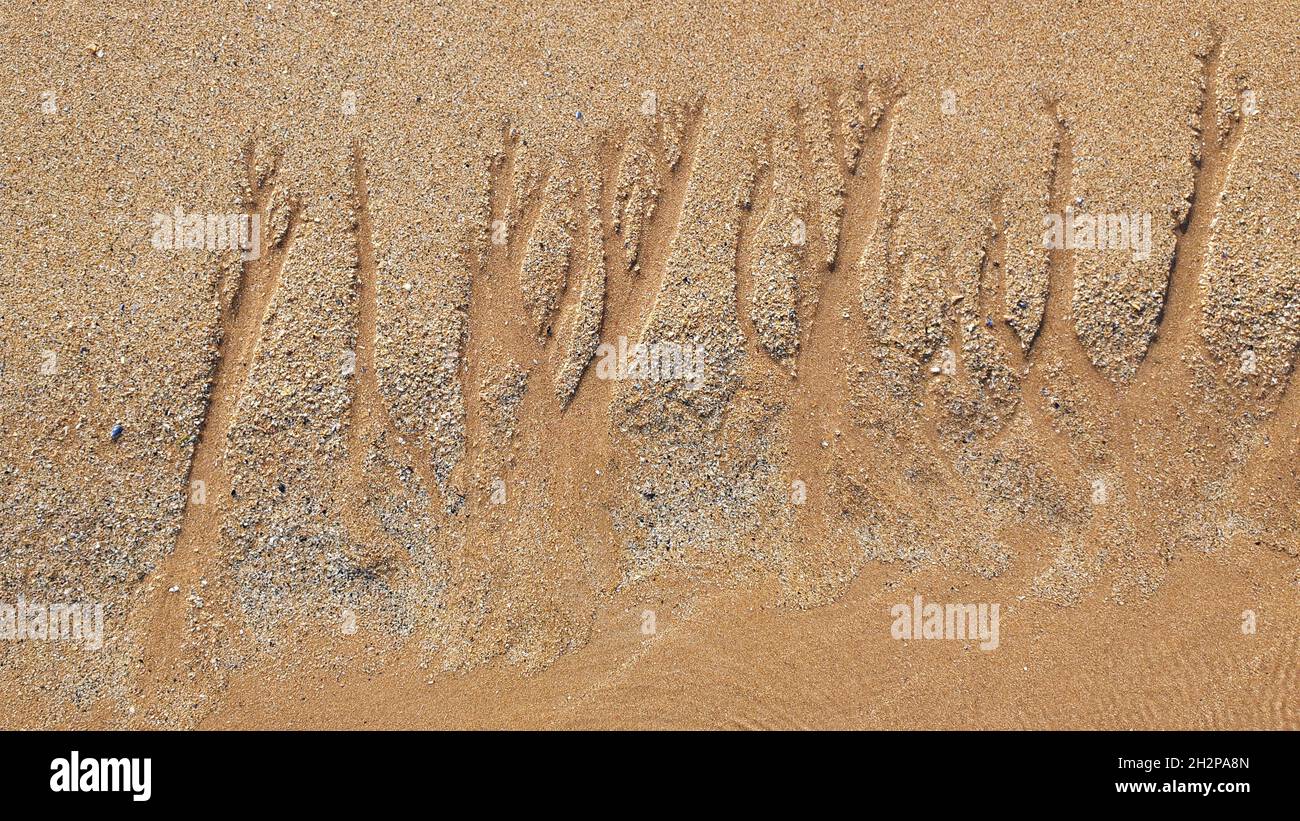 Pattern and textures in sand Stock Photo - Alamy