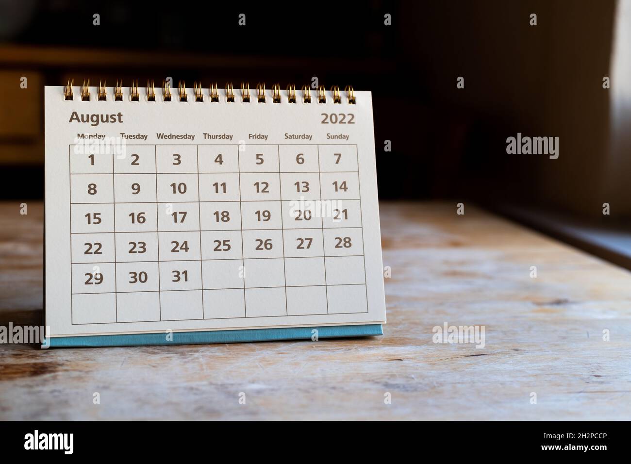 August calendar page hi-res stock photography and images - Alamy