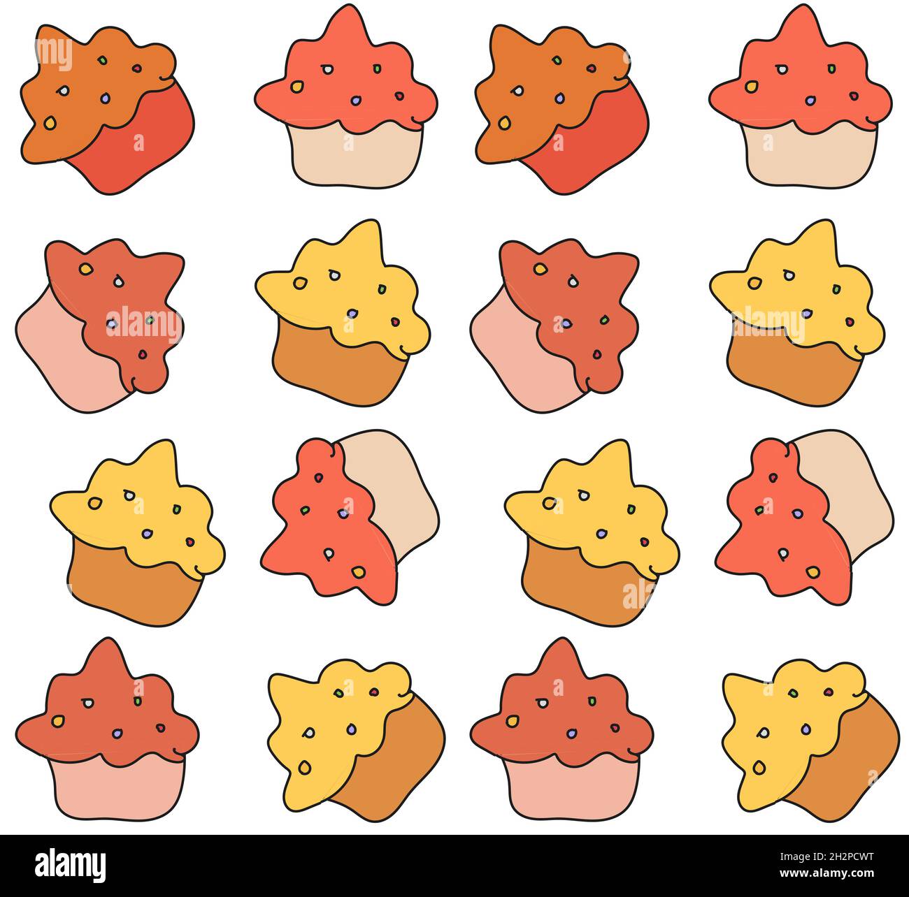 Seamless Cartoon Cake Pattern.Vector illustration Stock Vector Image ...