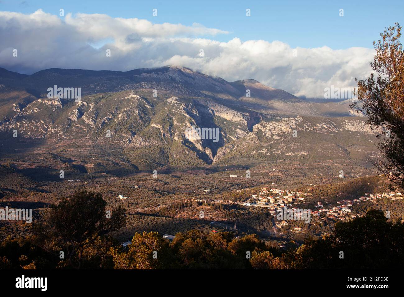 tops of mountain landscape in Europe Greece Taygetus Stock Photo - Alamy
