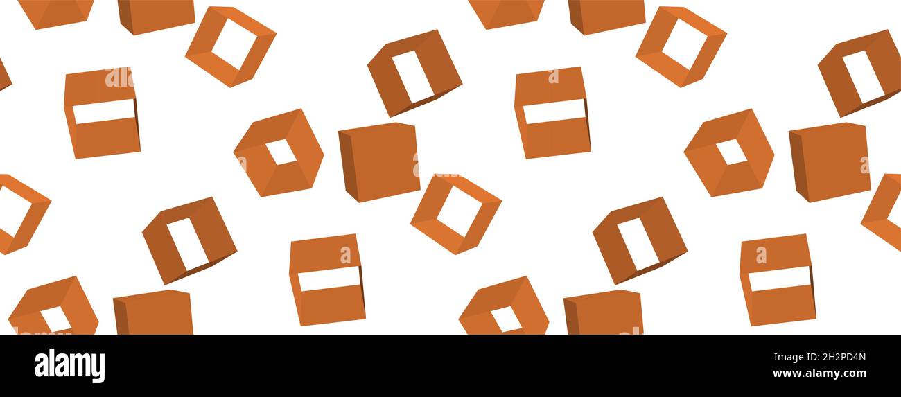 Cubes minimal brown, repeatable pattern Stock Vector Image & Art - Alamy