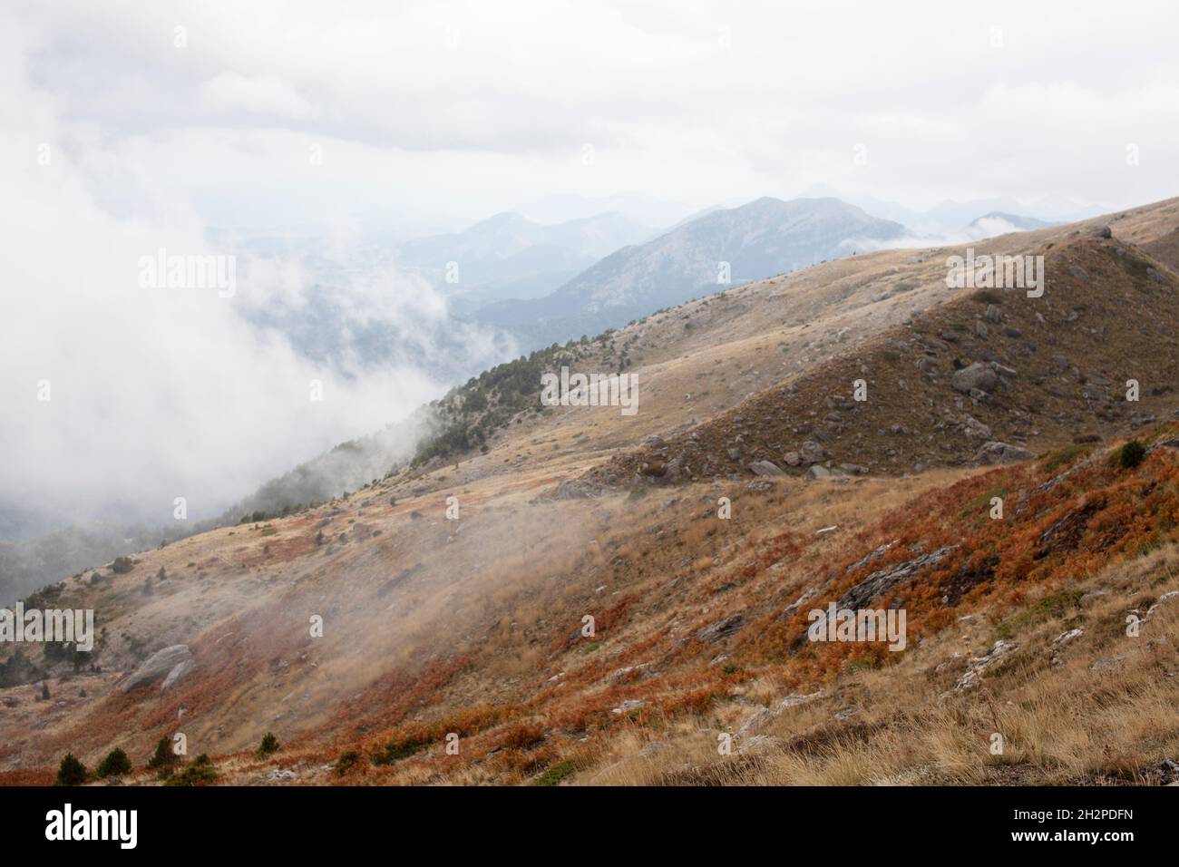 tops of mountain landscape in Europe Greece Taygetus Stock Photo - Alamy