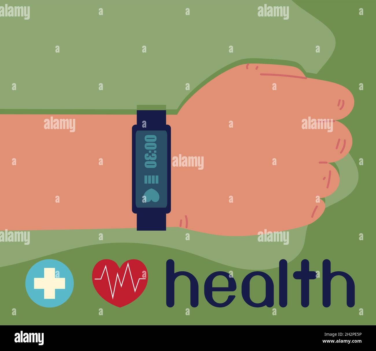hand with smartband health Stock Vector Image & Art - Alamy
