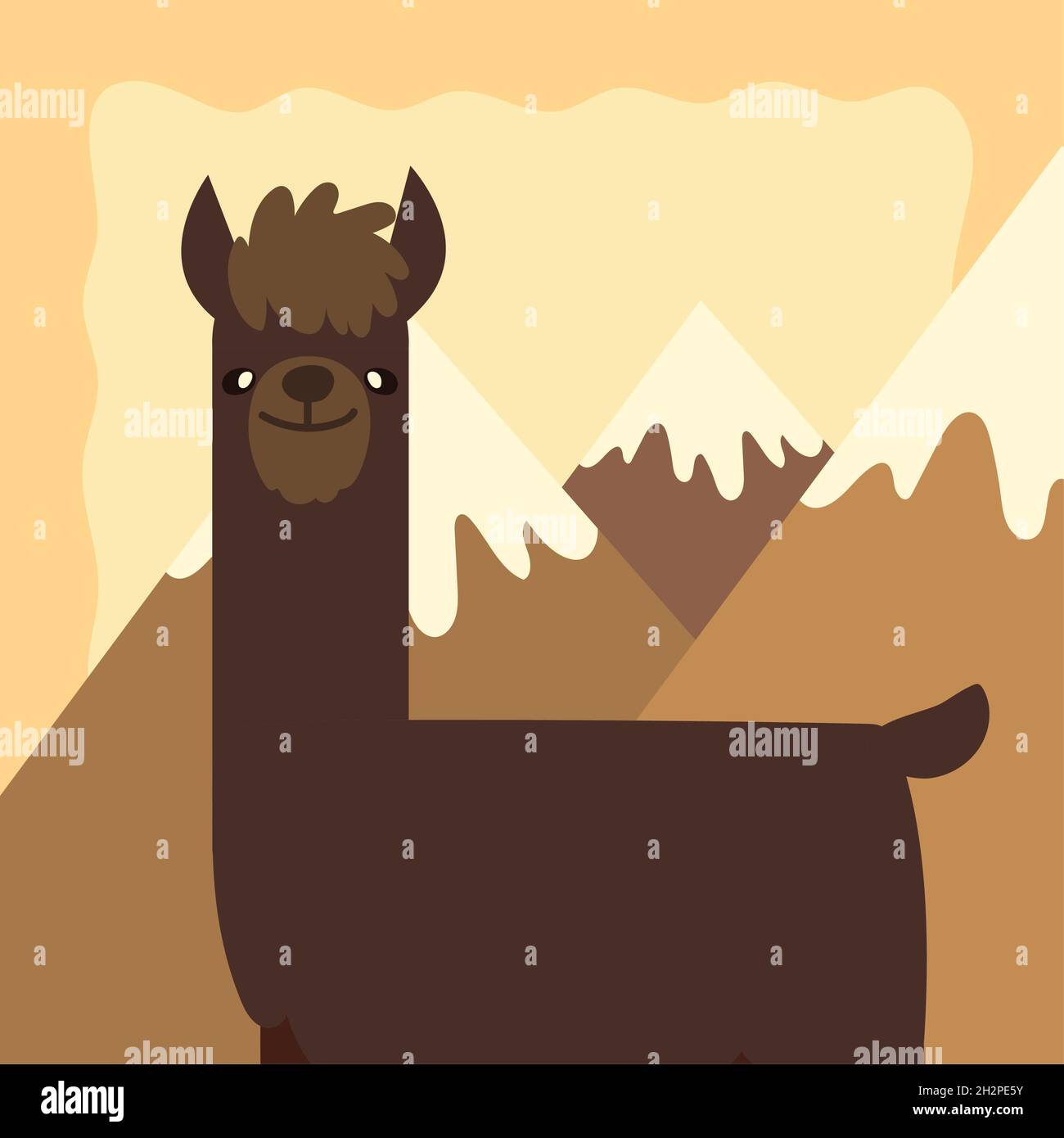 Llama in andes mountains peru Stock Vector Images - Alamy