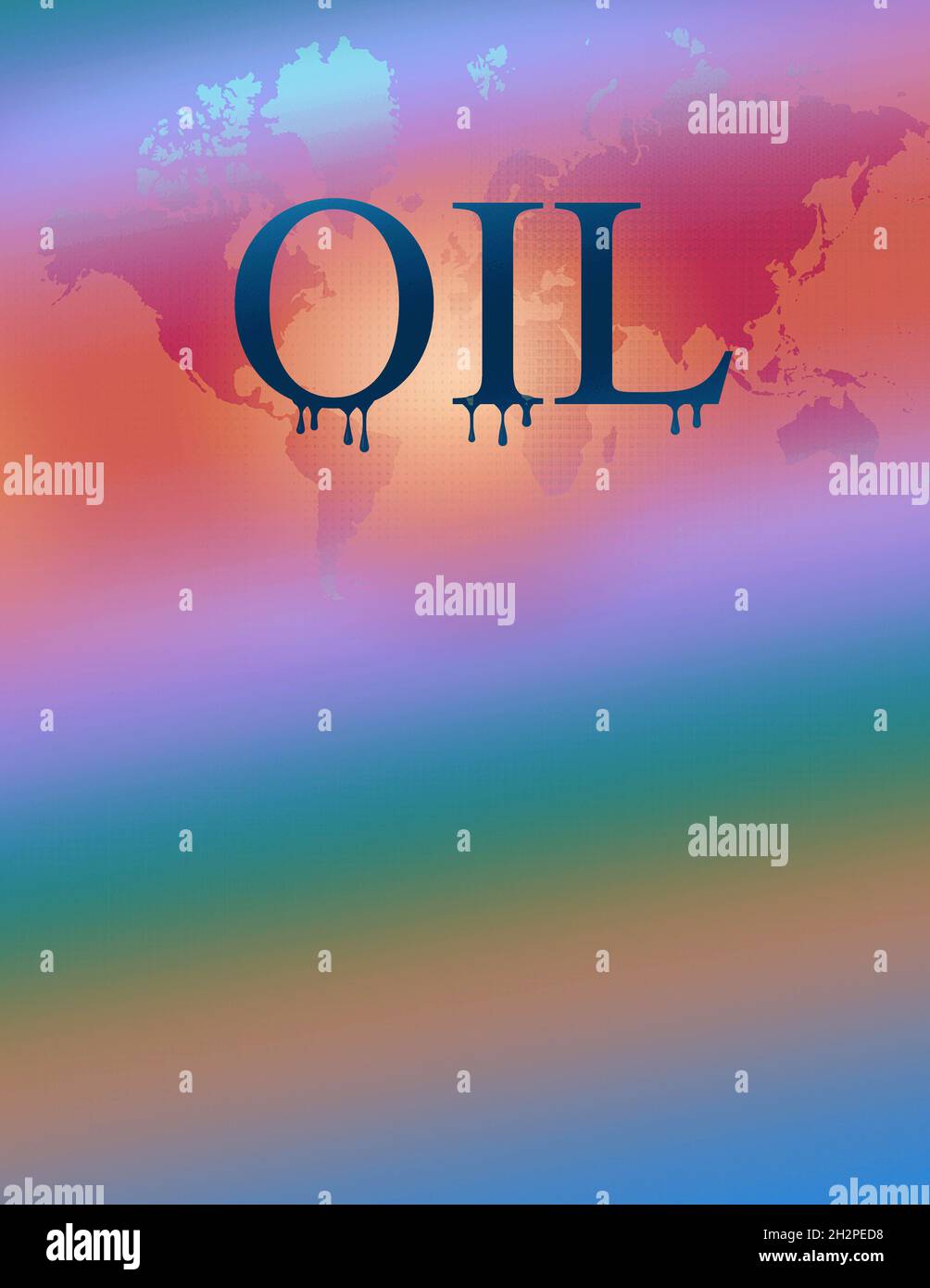 Oil and world map. 3D rendering Stock Photo - Alamy