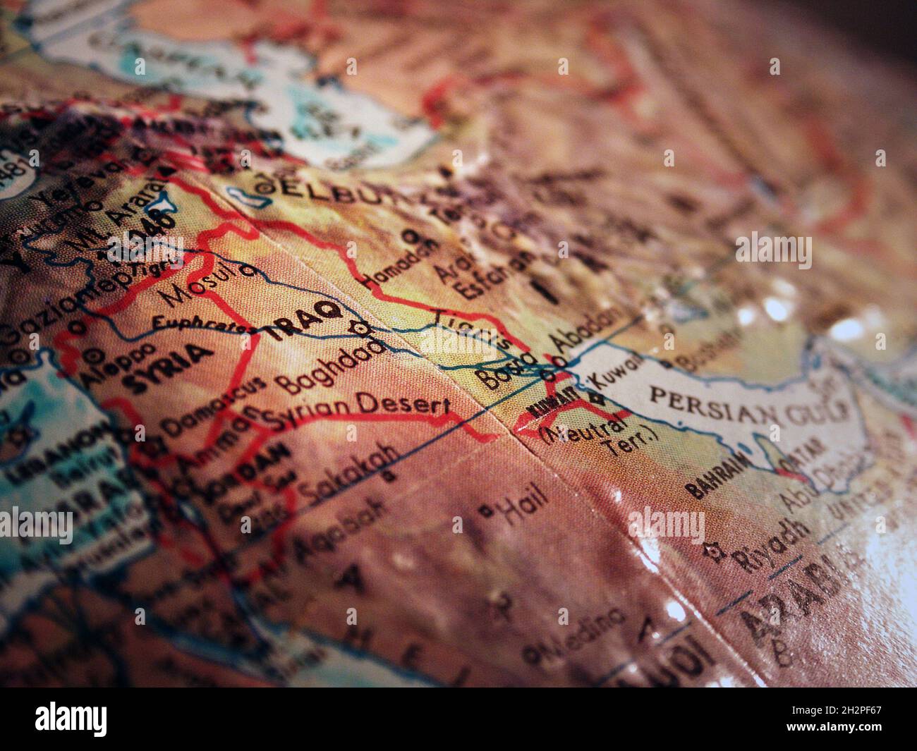 World map focusing on Iraq. 3D rendering Stock Photo - Alamy