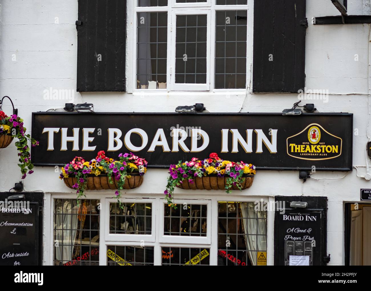 Whitby, Yorkshire, UK – October 20 2021. The front of the Board Inn, a ...