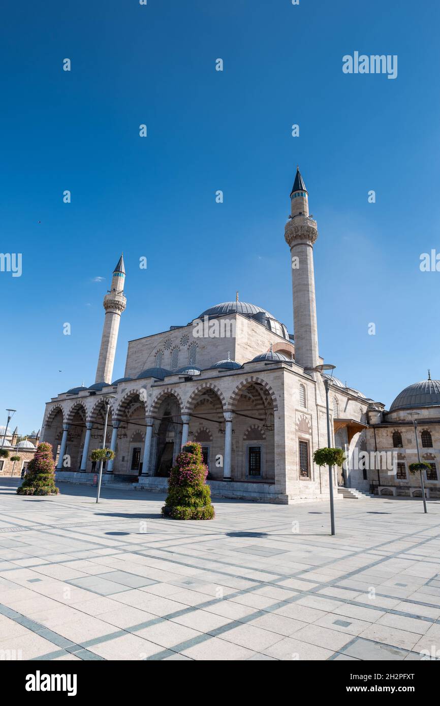 Konya, Turkey - September 2021: Selimiye Mosque in Konya with Mevlana ...