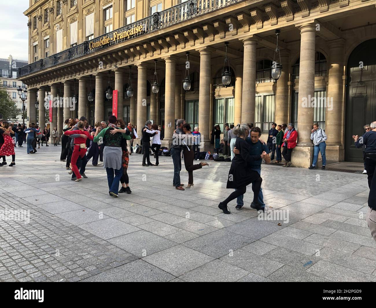 Paris, France, Crowd Adults, Couples Dancing on Street, Place du Palais ...