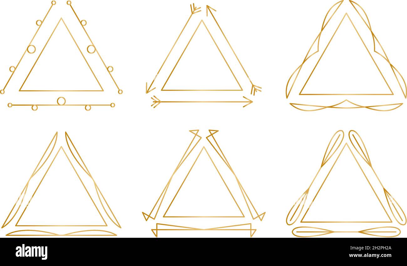 Dividers gold decorative triangle frames retro royal ornamental vintage ...