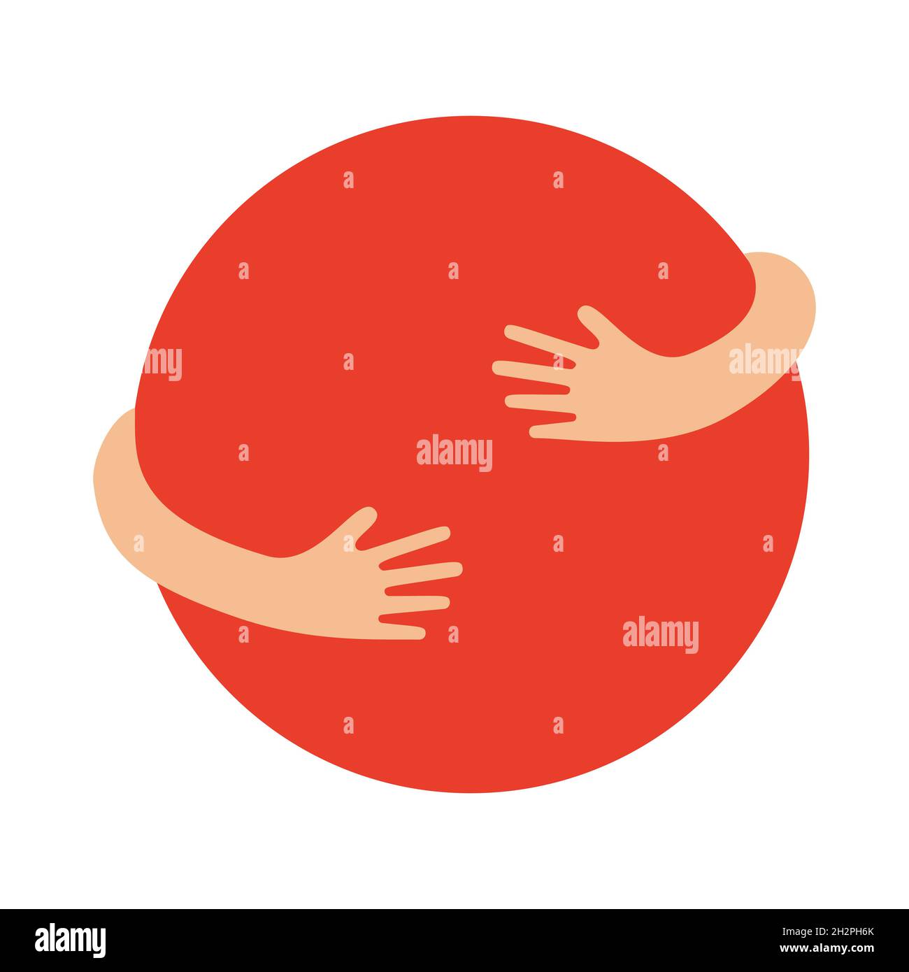 White Circle With Red Hands Logo Red Circle Red Circle With People