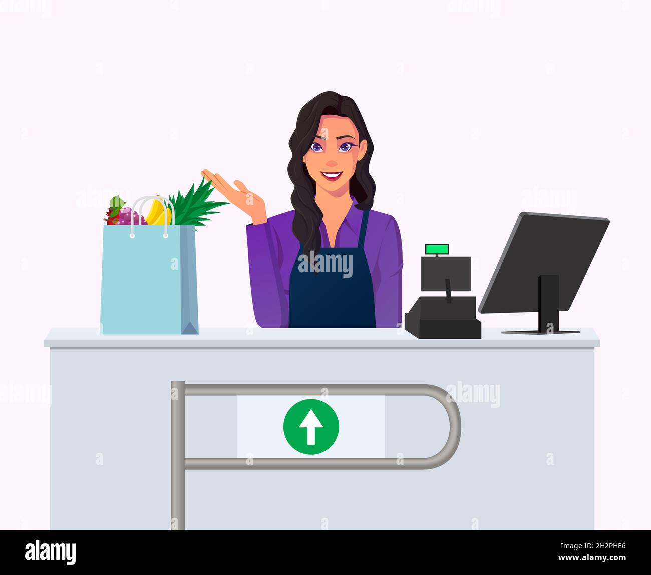 Cashier counter Stock Vector Images - Alamy