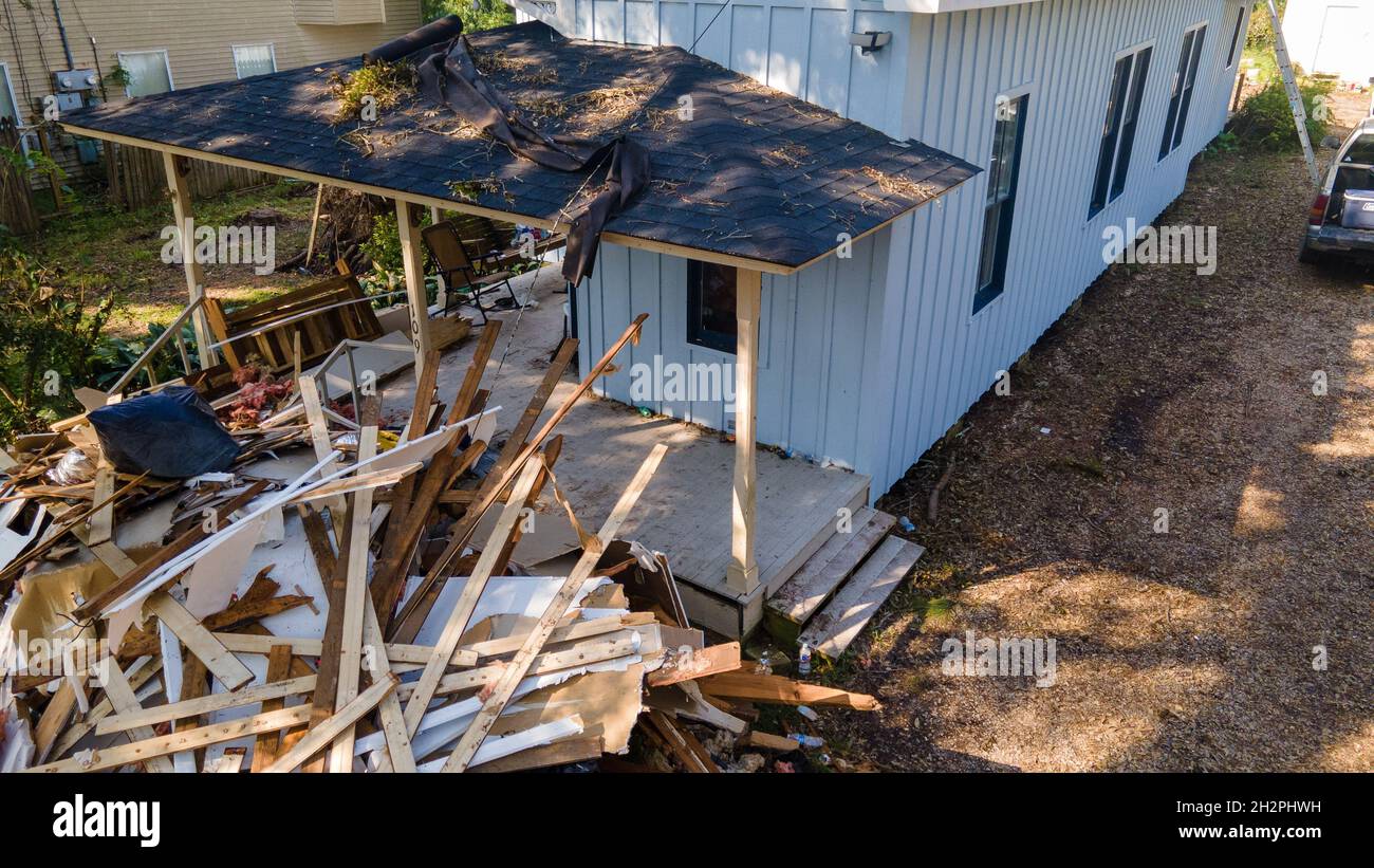 Messy destroyed house after a natural disaster Stock Photo - Alamy