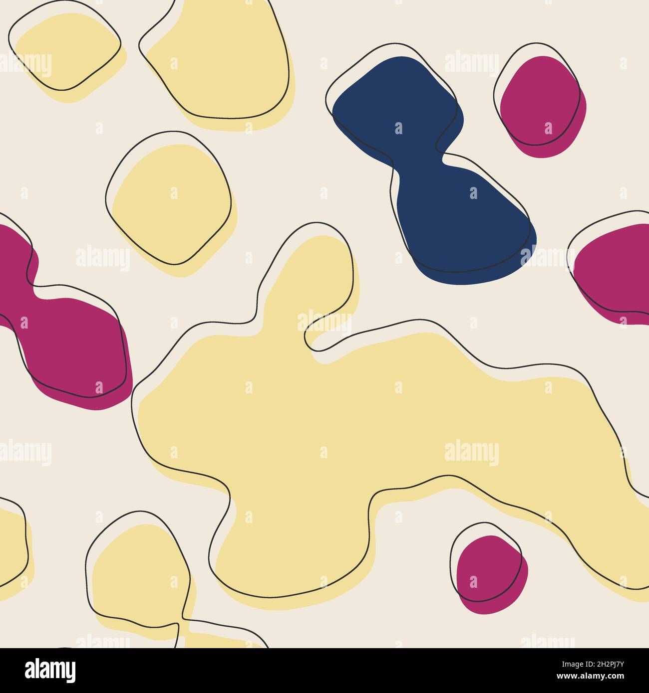 Seamless abstract organic blog shapes in various colors with offset ...