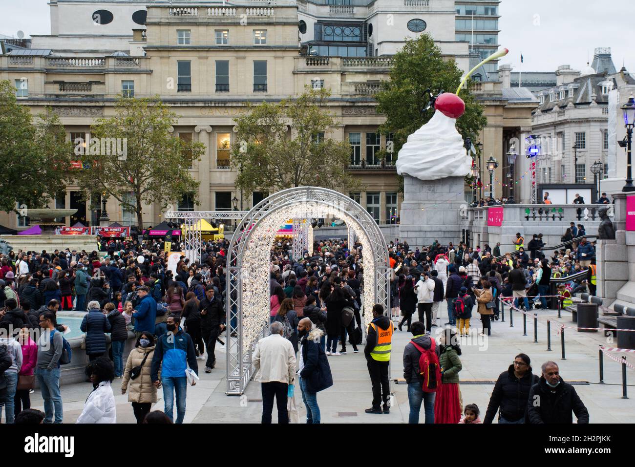 A very low Diwali on Trafalgar Square cautiously from the Indian ...