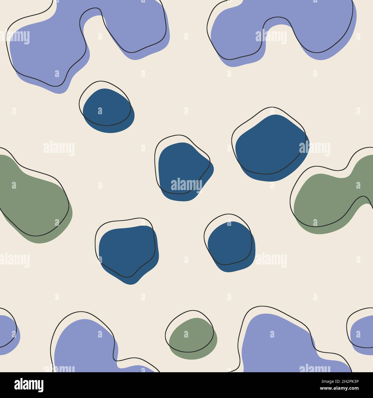 Seamless abstract organic blog shapes in various colors with offset ...