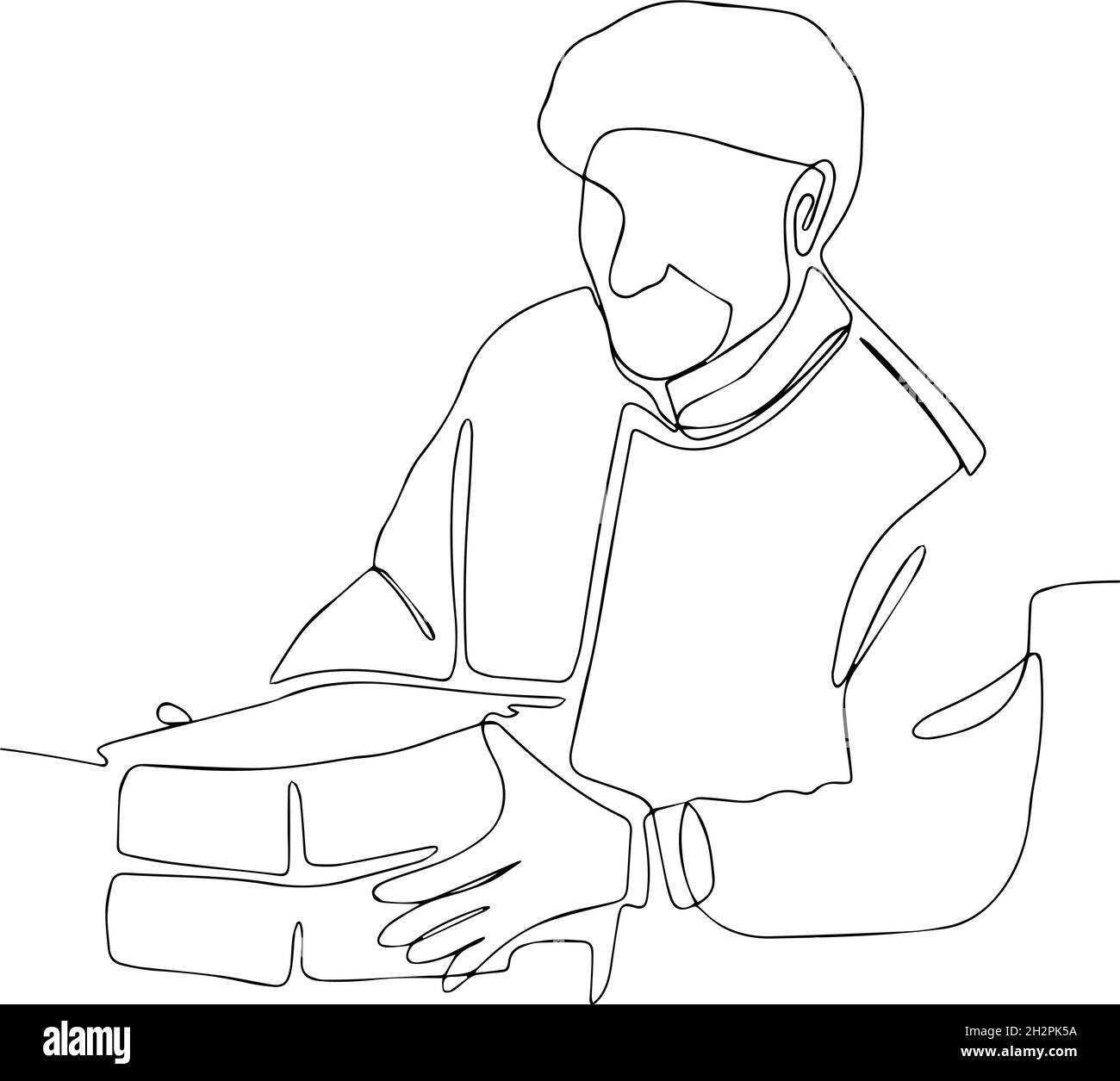 Happy drawing portrait man Black and White Stock Photos & Images - Alamy