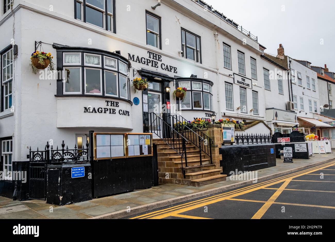 Whitby, Yorkshire, UK – October 18 2021. The exterior of the Magpie ...