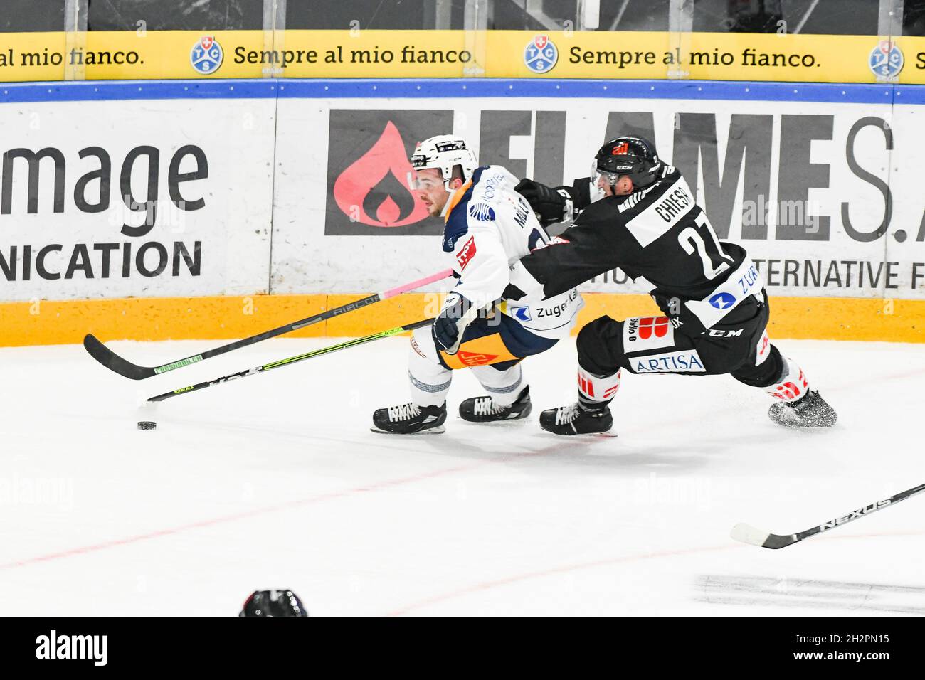 27 ALESSANDRO CHIESA Lugano Hockey HC Lugano Vs. EV Zug National League ...