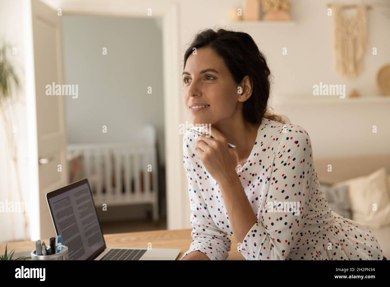 Pensive adult student thinking over learning task, doing research Stock ...