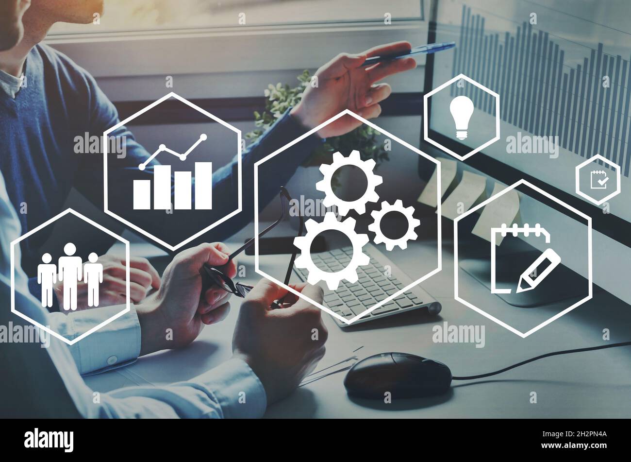 Automation and optimisation concept, business process workflow ...
