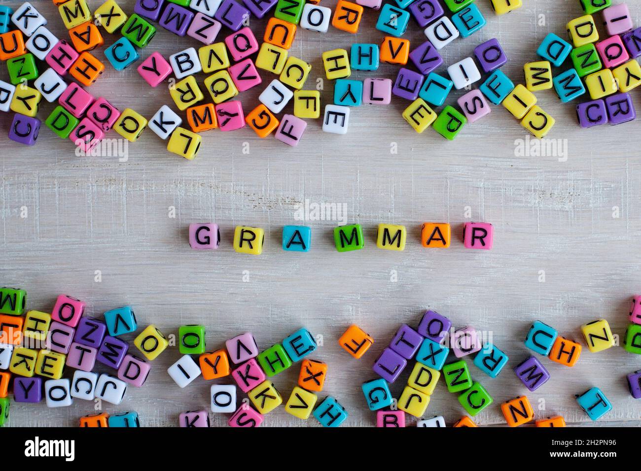 grammar, learning language concept, abc letters word Stock Photo - Alamy