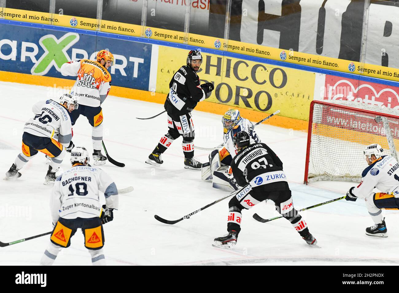 97 CALVIN THURKAUF Lugano Hockey HC Lugano Vs. EV Zug National League ...