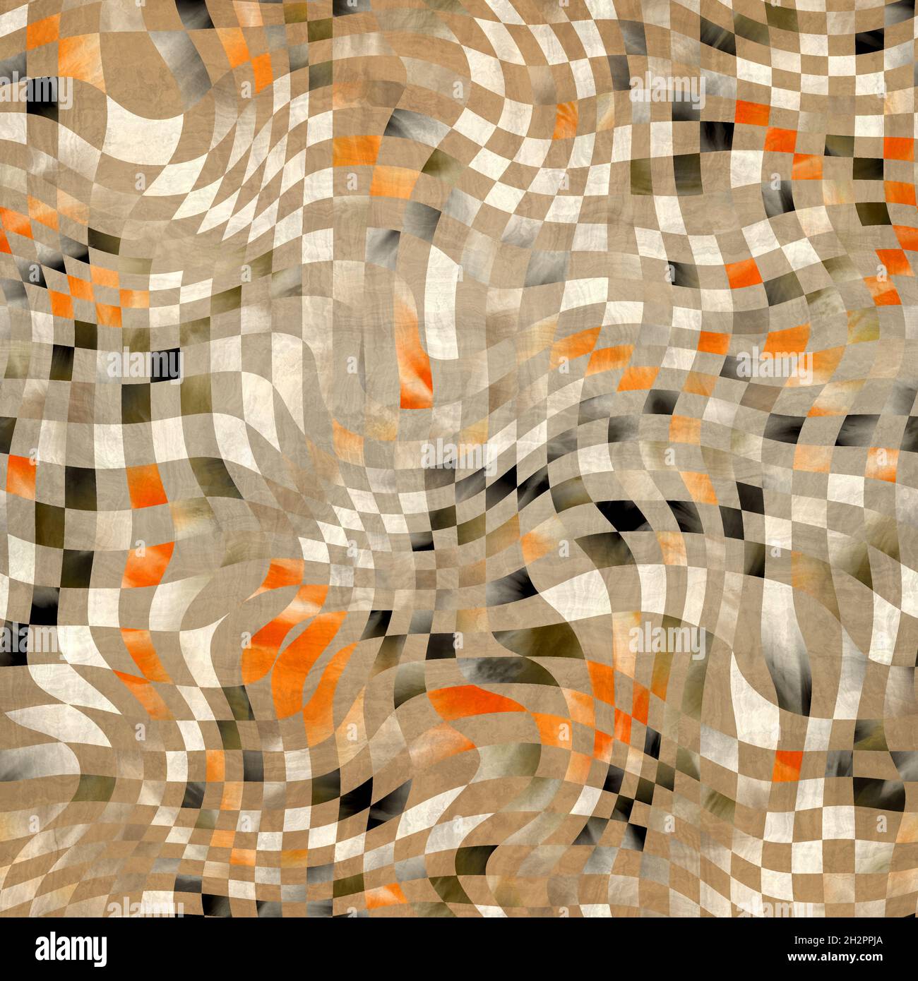 Seamless abstract wavy distorted check pattern for print Stock Photo ...