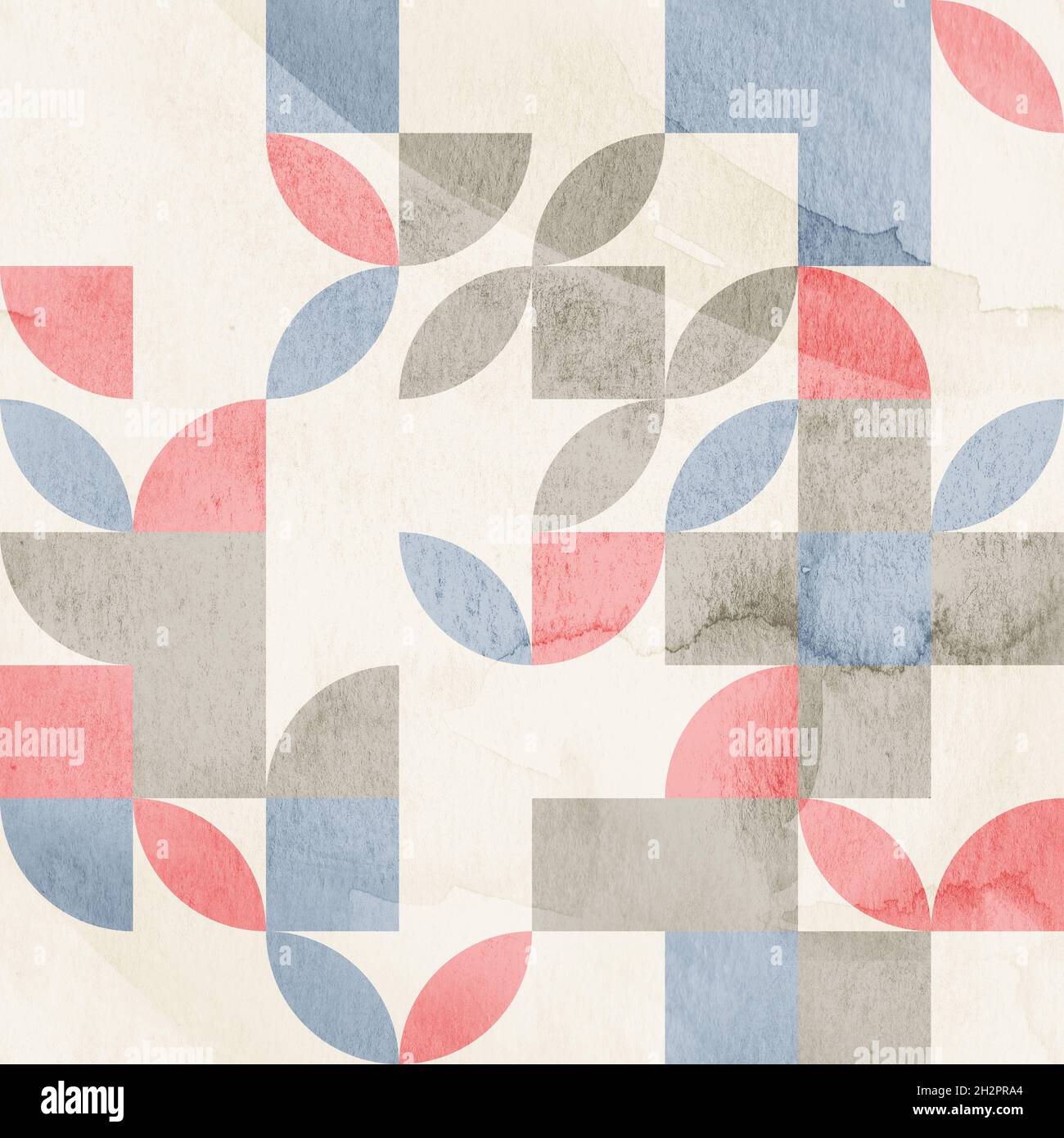 Seamless mid century retro watercolor geometric surface pattern design ...