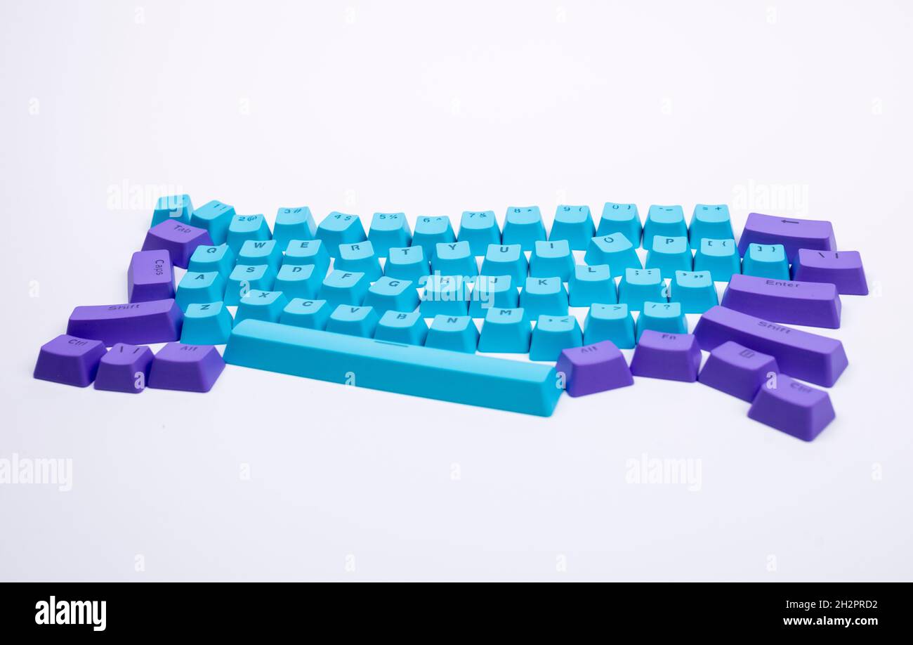 Losse computer keyboard keys moving around Stock Photo - Alamy