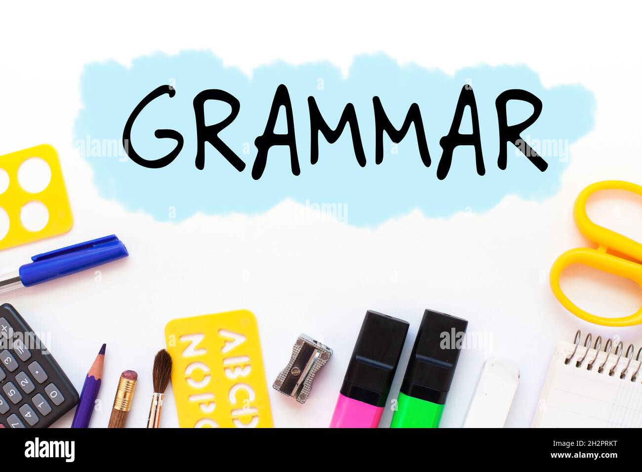 Grammar, learn language concept on white background Stock Photo - Alamy