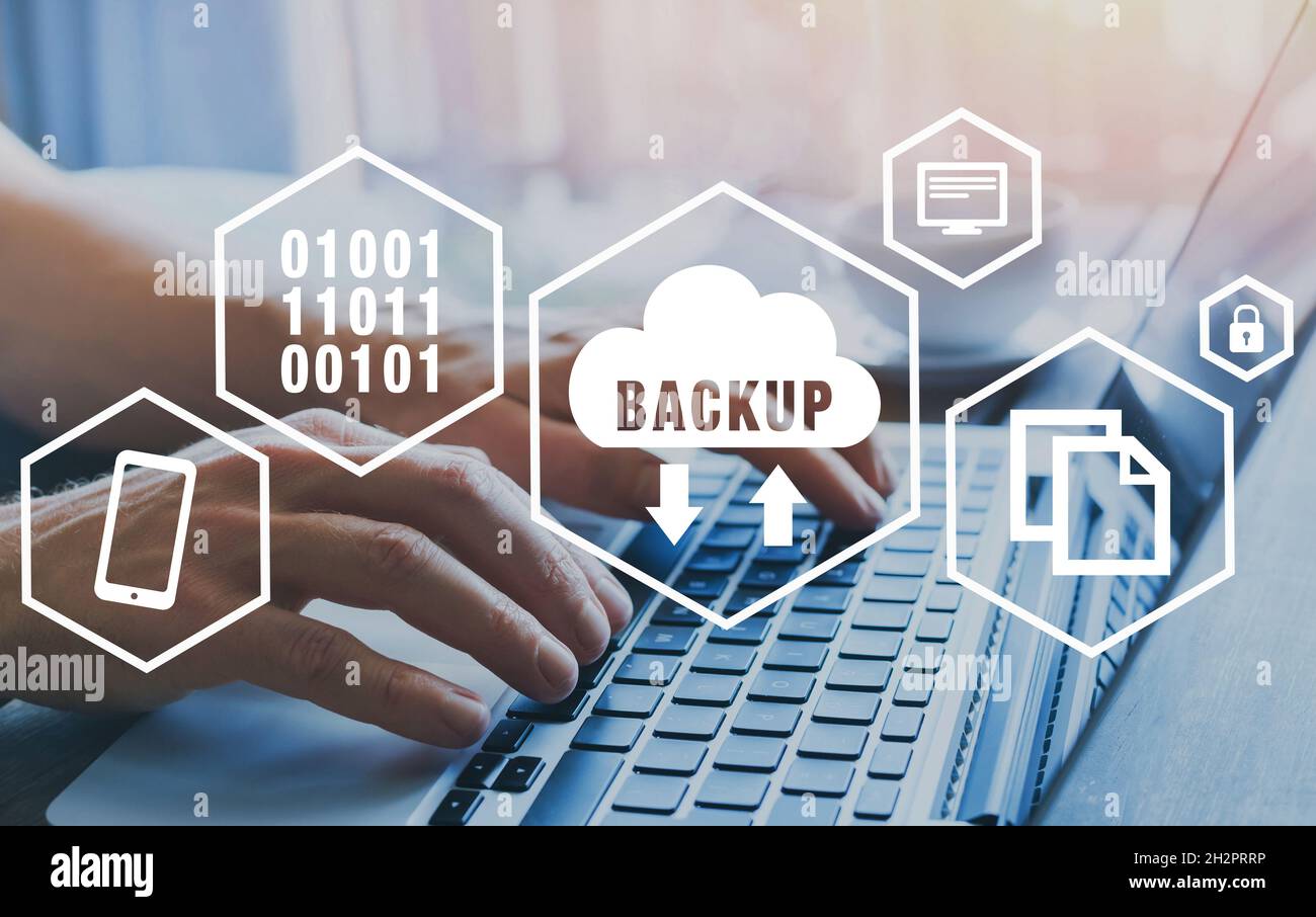 backup concept with cloud technology online Stock Photo - Alamy