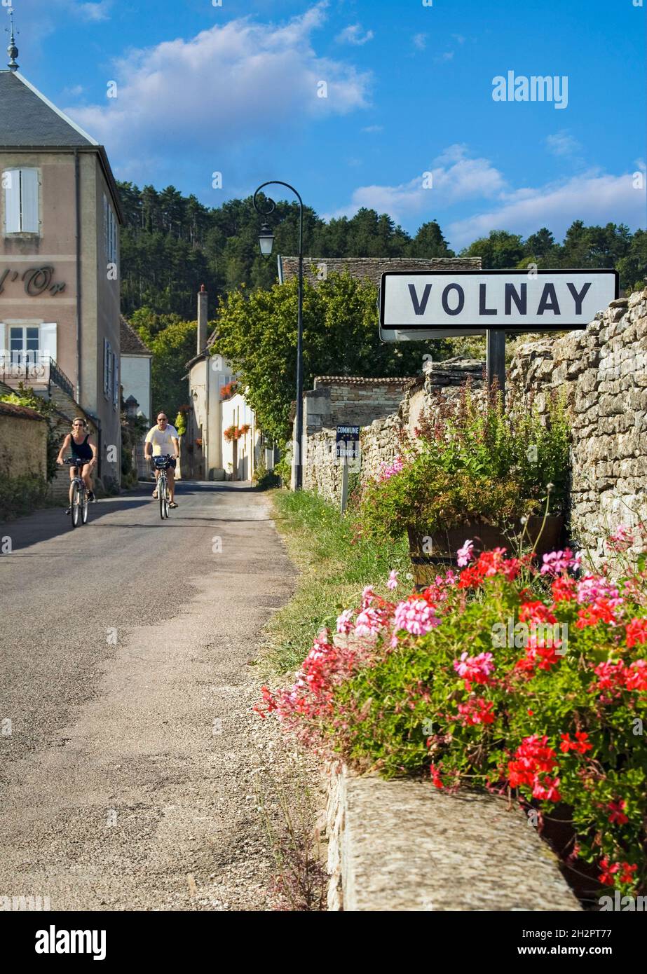 Volnay Floral Wine Village with cyclists enjoying a tour through the ...