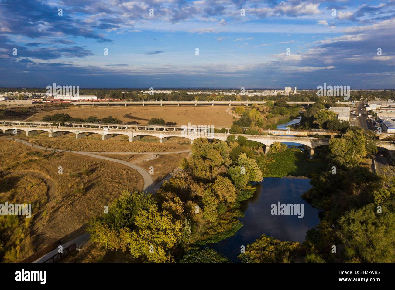 Modesto, CA, U.S.A. 22nd Oct, 2021. Clouds cover the sky over Modesto ...