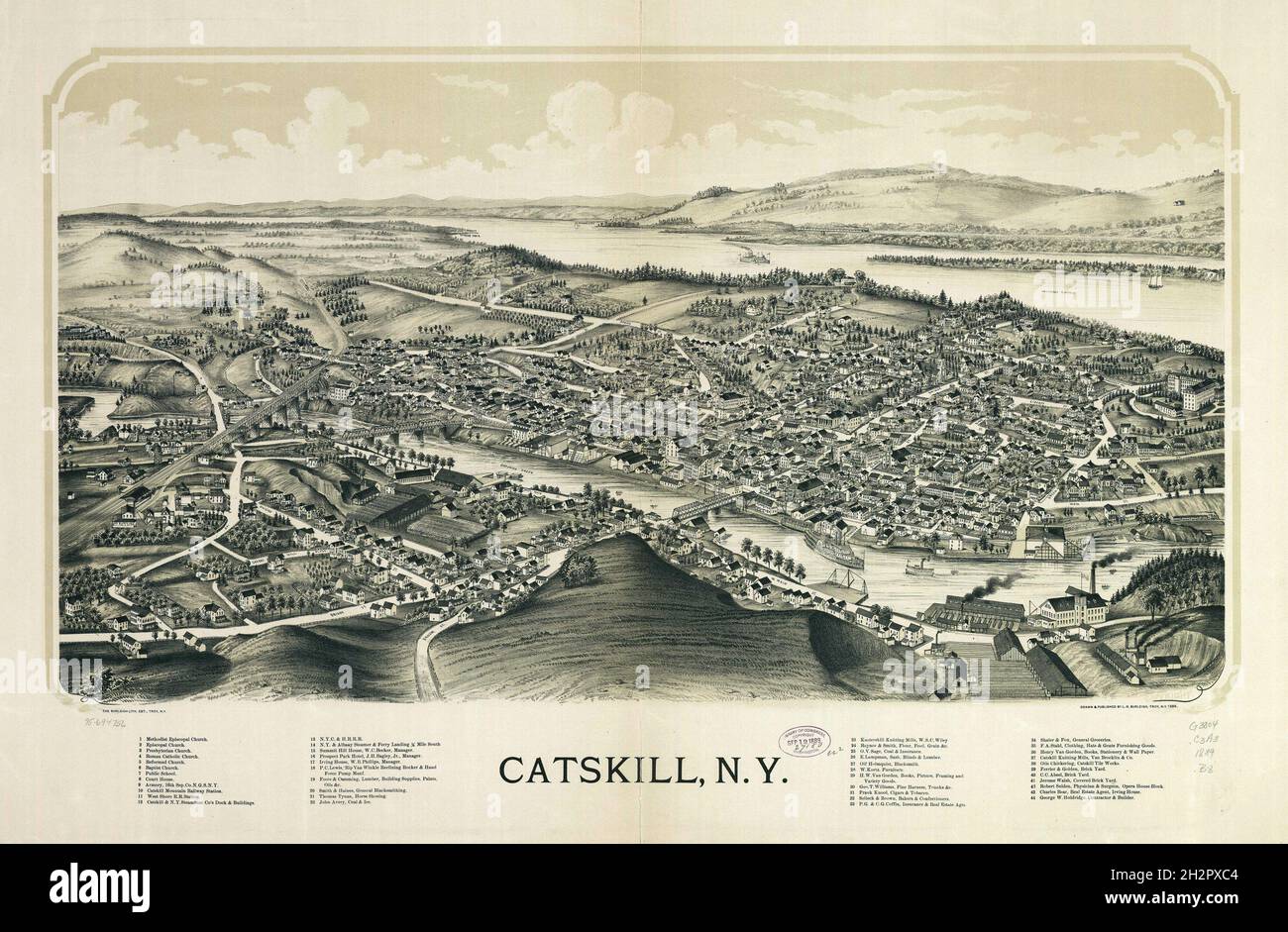 Vintage map of catskill hi-res stock photography and images - Alamy