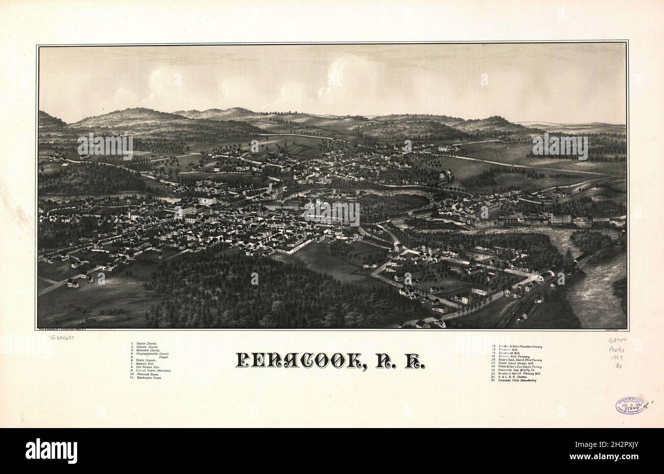 Vintage map of Penacook, New Hampshire Stock Photo - Alamy