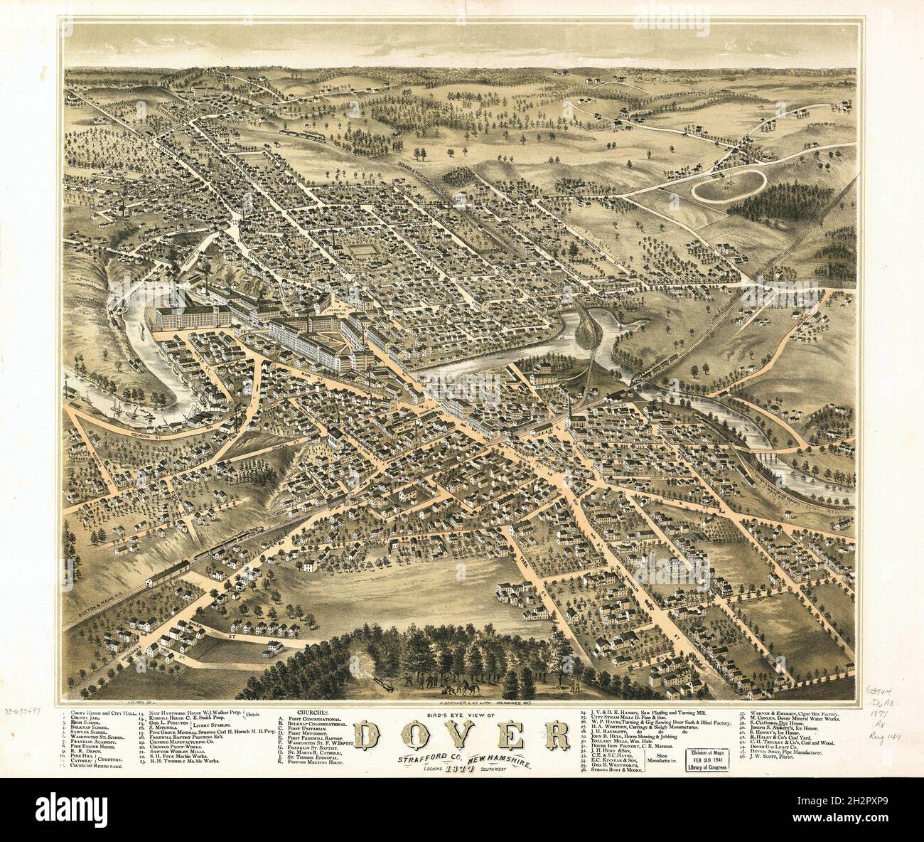 Illustration of a 19th century engraving of the Dover town in England ...