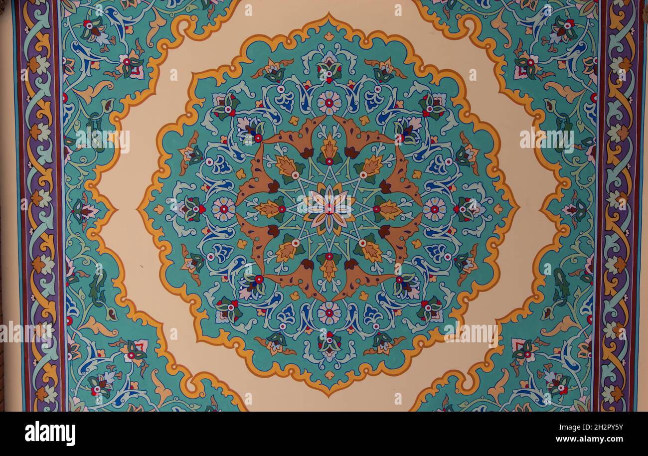 Colorful ornaments in Islamic buildings. Traditional Turkish textures ...
