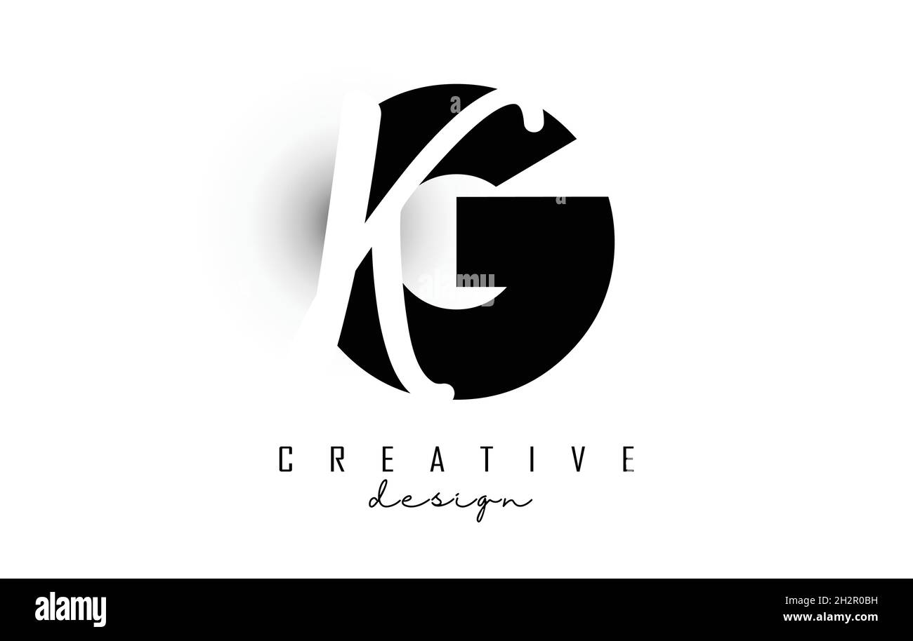 Letters GK logo with a minimalist design. Letters G and K with ...