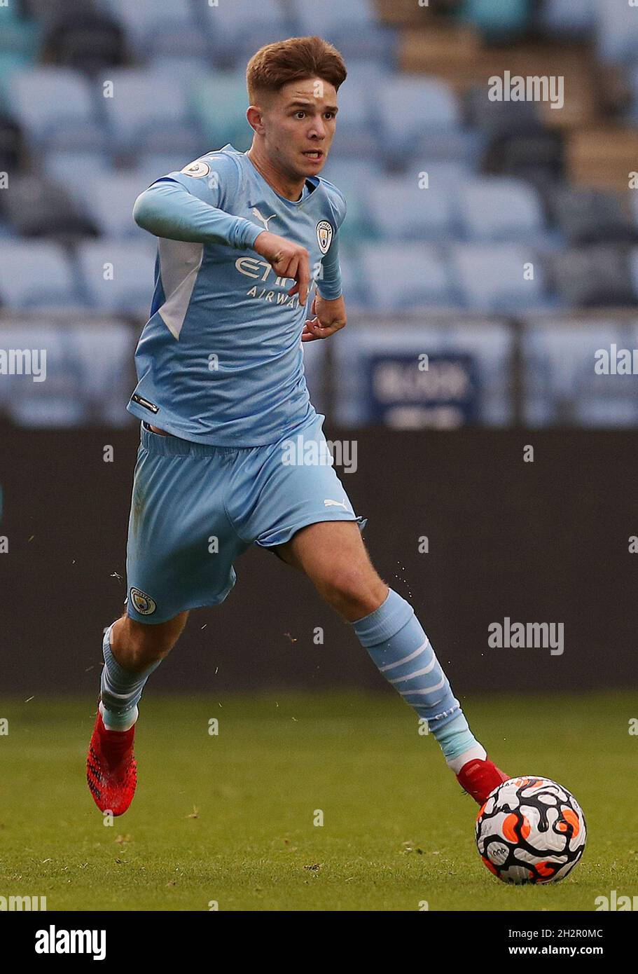 Manchester, England, 23rd October 2021. James McAtee of Manchester City ...
