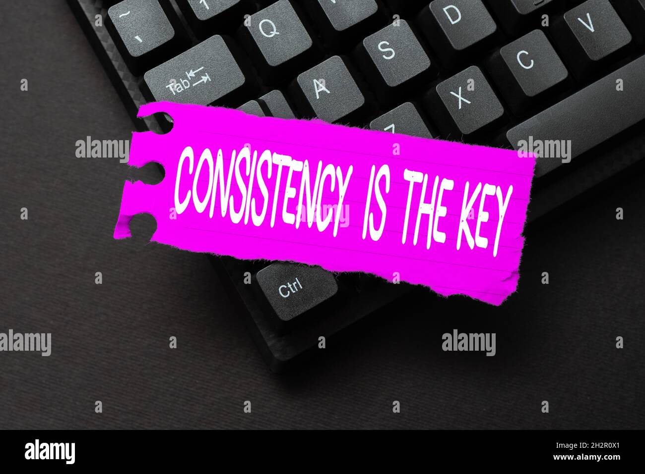 Text sign showing Consistency Is The Key. Business showcase by Breaking ...