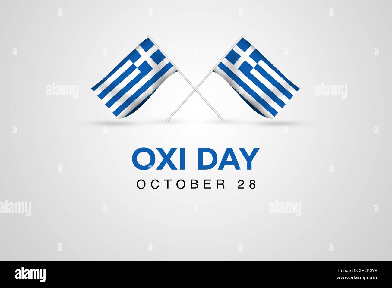 Ochi Day in Greece with Two Waving Flags Abstract Modern Background ...