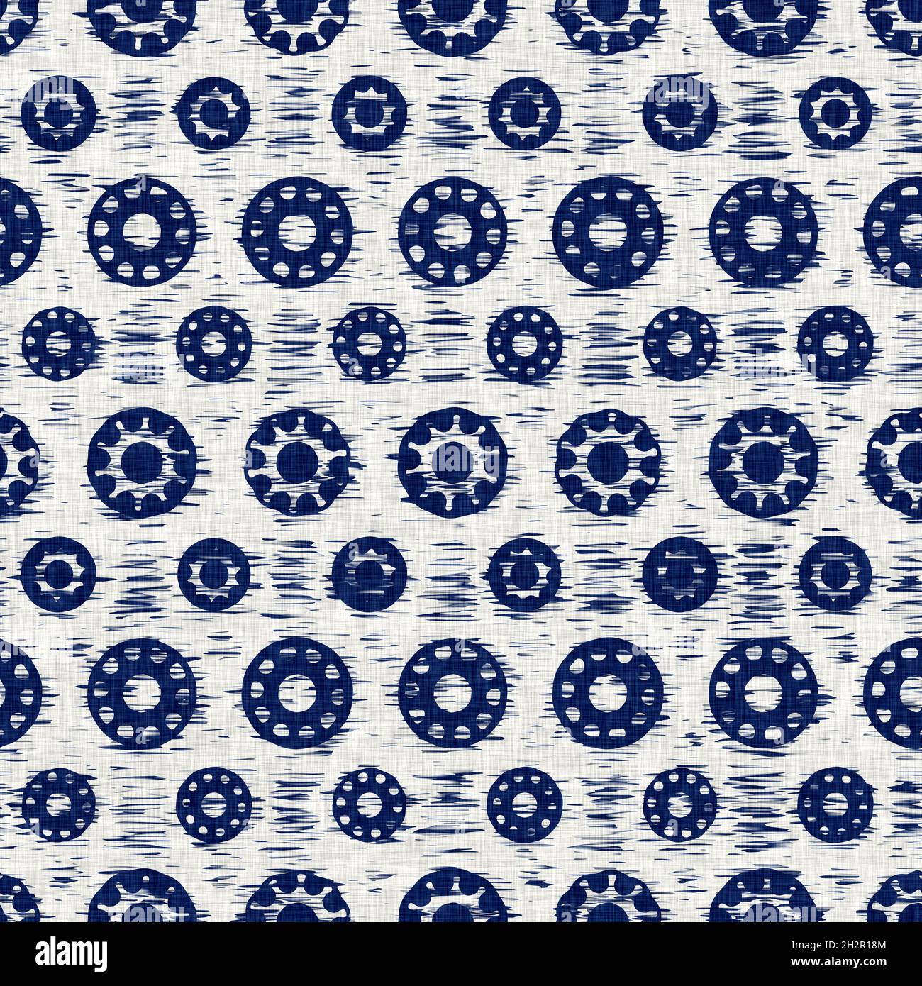 Indigo dyed fabric flower pattern texture. Seamless textile fashion ...