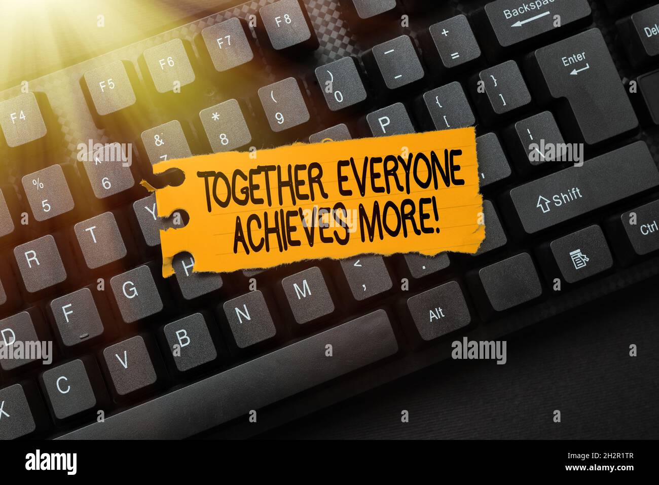 Sign displaying Together Everyone Achieves More. Business approach ...