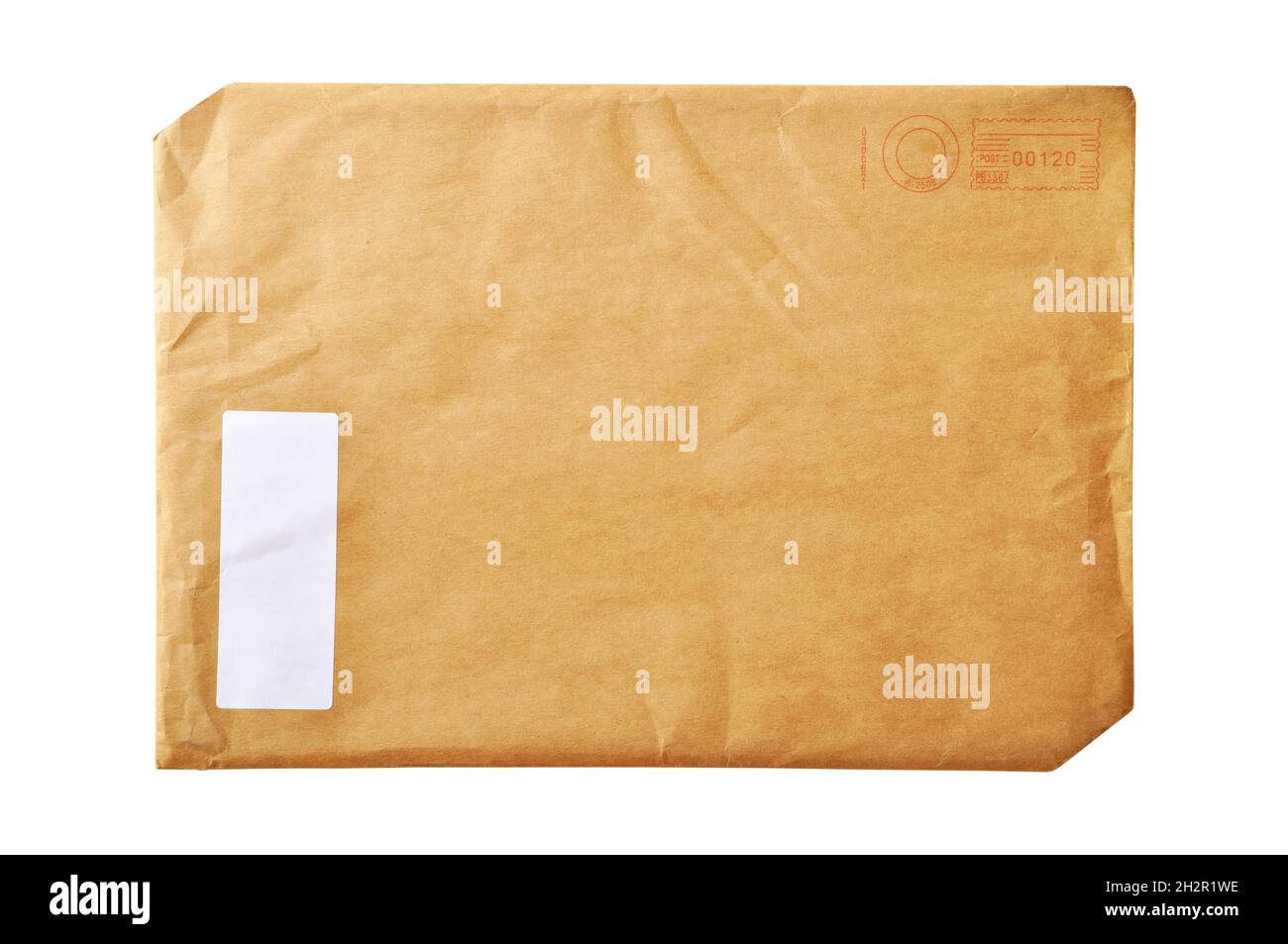 Brown and beige paper mail envelope on a white background. Can be used ...